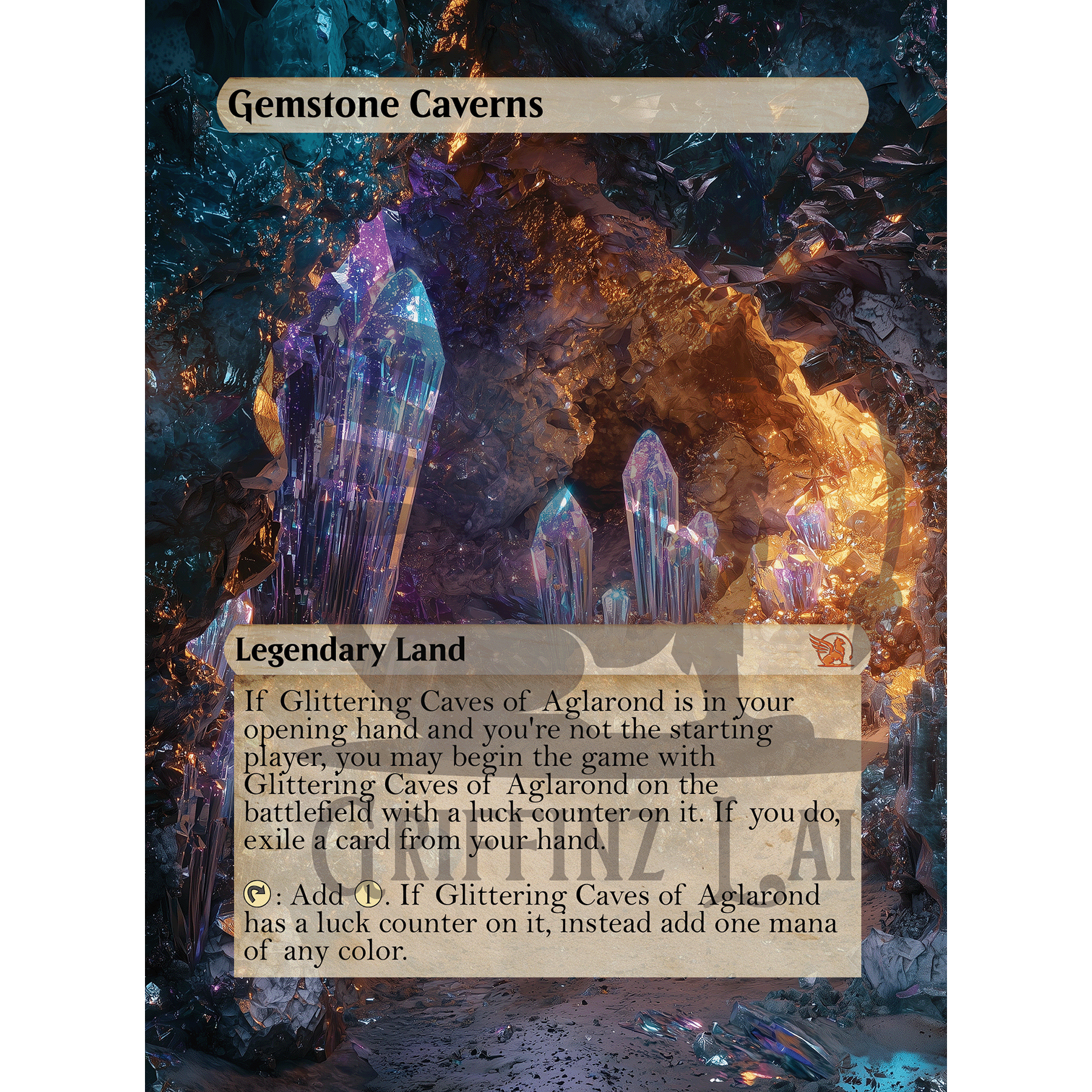 MTG Gemstone Caverns - Proxy - Custom Art - High-Quality, Vibrant Colo ...