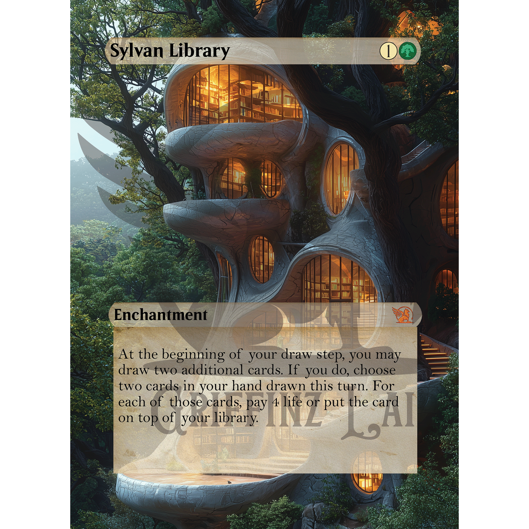 MTG Sylvan Library - Proxy - Custom Art - High-Quality, Vibrant Colors ...